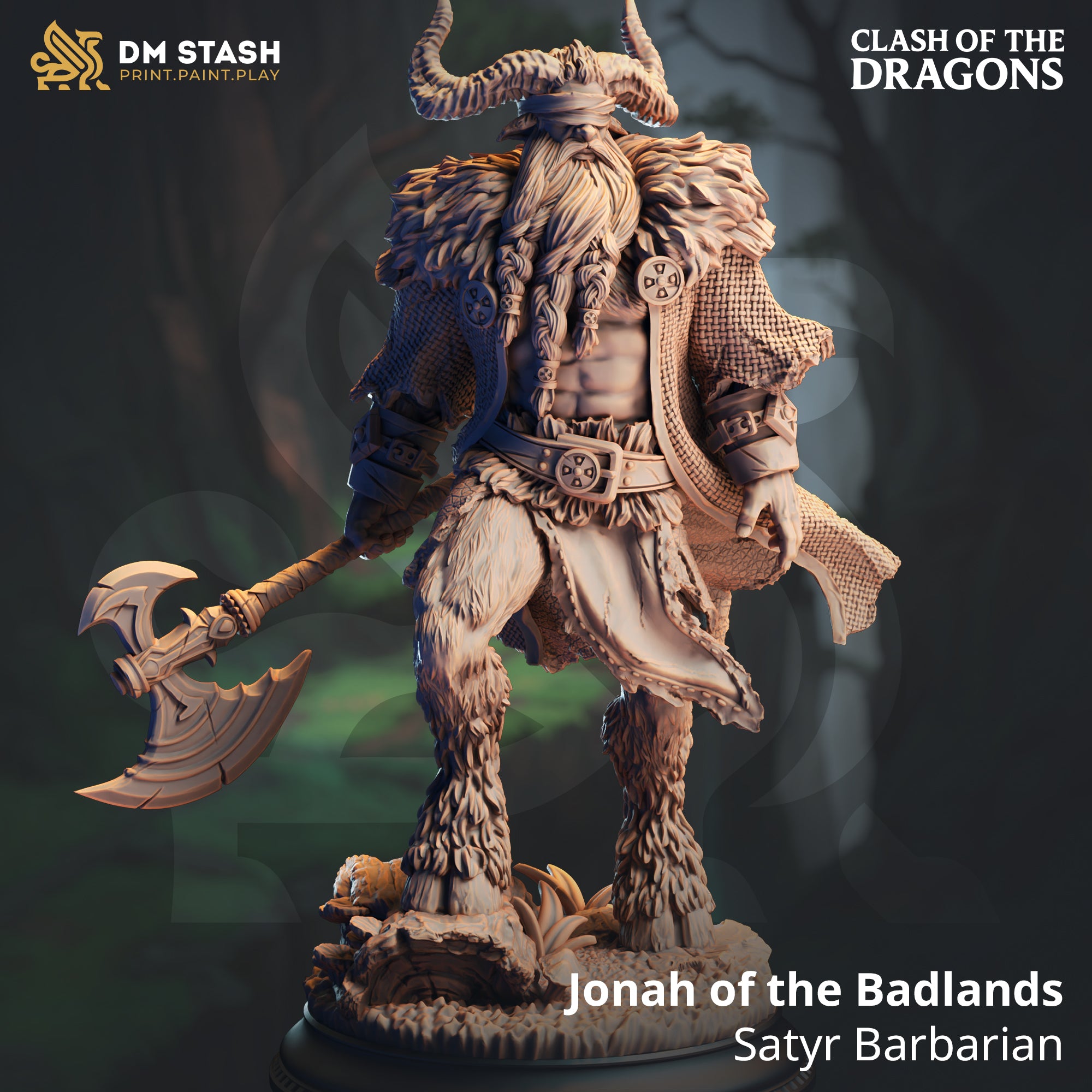 DM Stash - Jonah of the Badlands, Satyr Barbarian - Clash of Dragons 2 ...